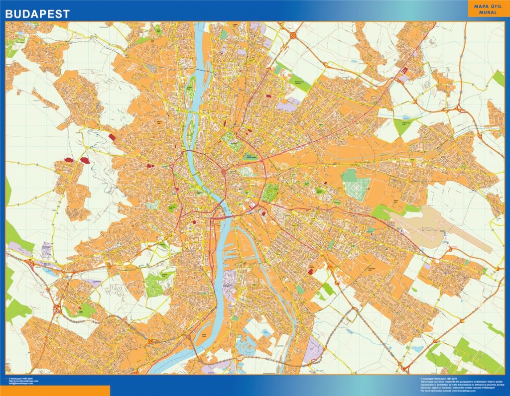 Budapest wall map, Capitals of Europe laminated maps | Wall maps of the ...