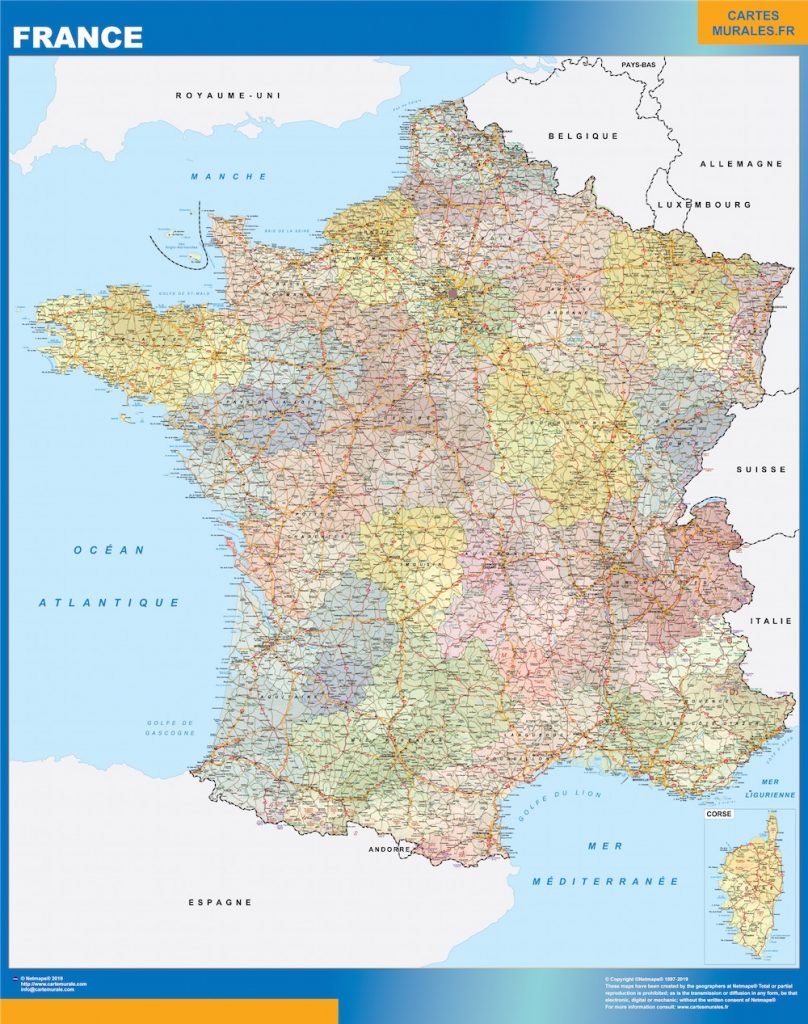 Biggest Map of France political, Maps of France | Wall maps of the ...