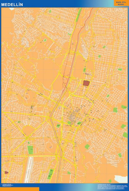 Biggest Medellin map in Colombia | Australia wall maps. Shopping online