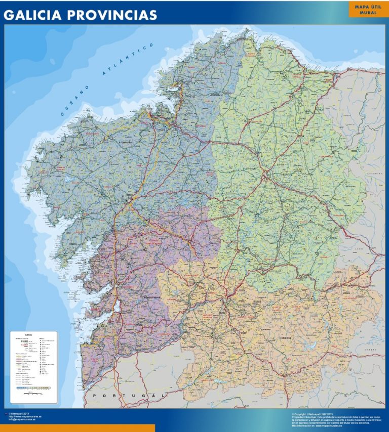 map of Galicia provinces | Australia wall maps. Shopping online